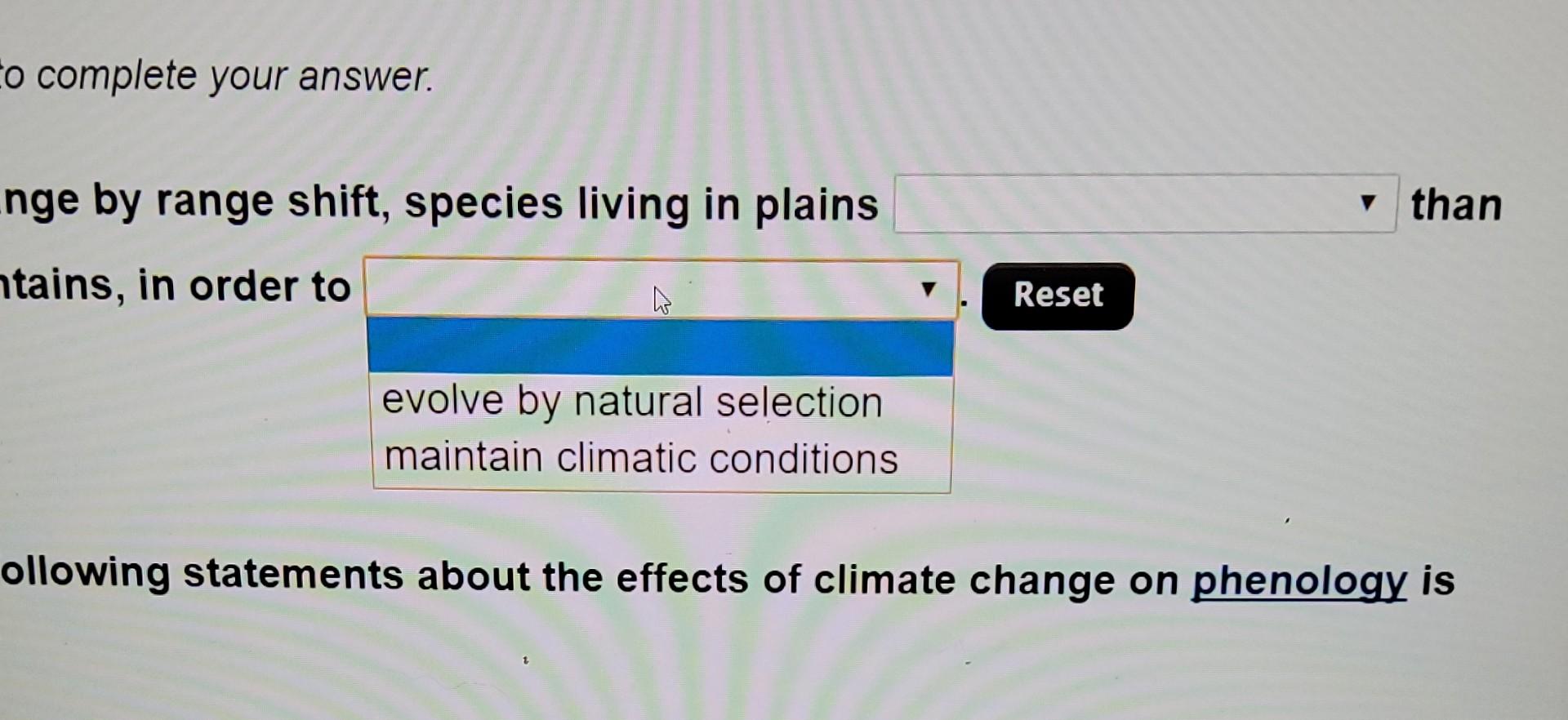 To survive climate change by range shift, species | Chegg.com