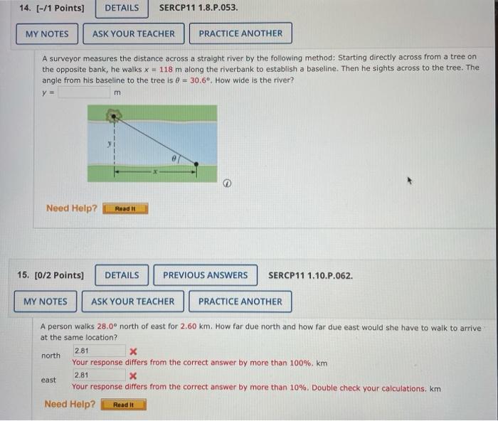 Solved 14. (-/1 Points) DETAILS SERCP11 1.8.P.053. MY NOTES | Chegg.com Solved 14. (-/1 Points) DETAILS SERCP11 1.8.P.053. MY NOTES | Chegg.com