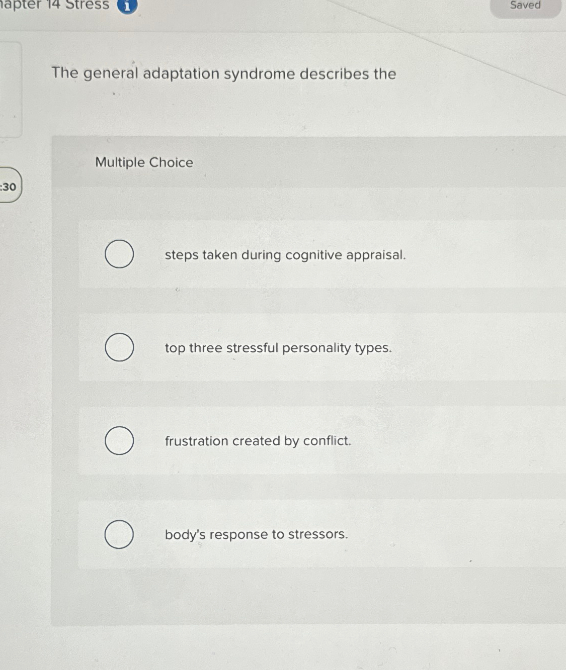 Solved The general adaptation syndrome describes theMultiple | Chegg.com