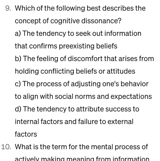 Solved Which of the following best describes the concept of | Chegg.com