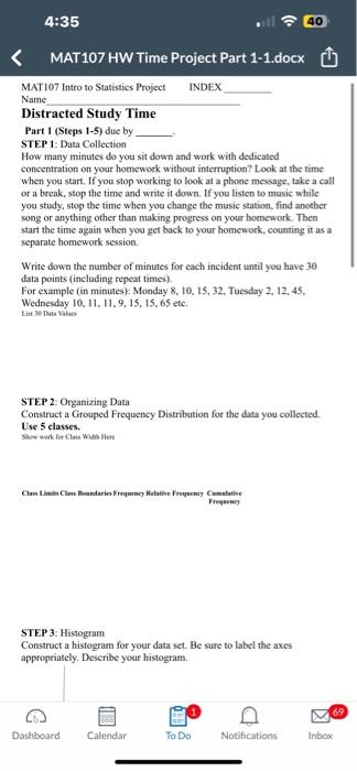 Mat 107 intro to statistics project I need help bad | Chegg.com