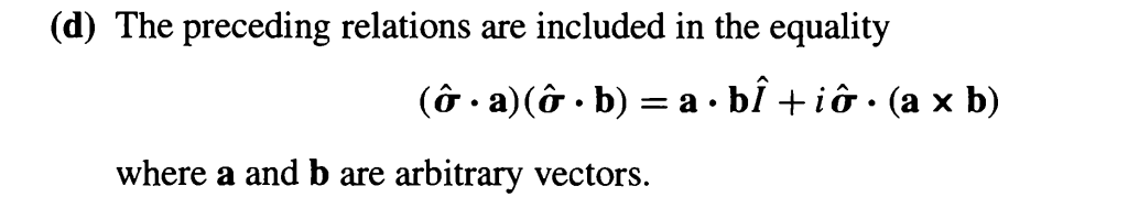 Solved (e) [hat(σ)x,hat(σ)y]=i2hat(σ)z, ﻿etc.(d) ﻿The | Chegg.com