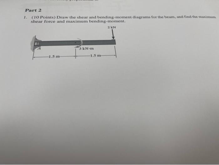 Solved (10 Points) Draw the shear and bending-moment | Chegg.com
