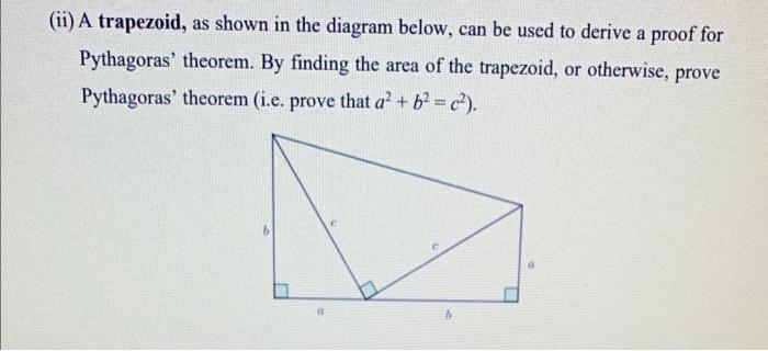 Solved (ii) A trapezoid, as shown in the diagram below, can | Chegg.com