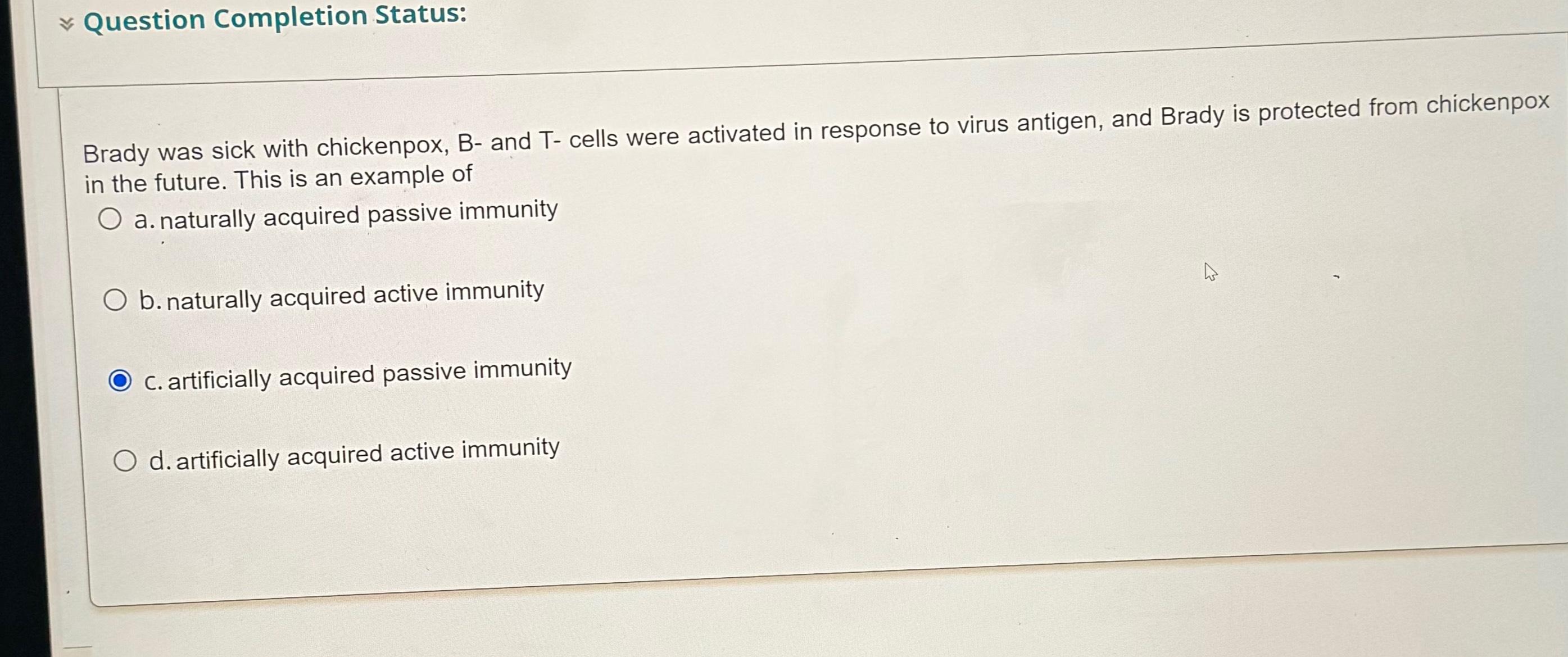 Solved Question Completion Status:Brady was sick with | Chegg.com