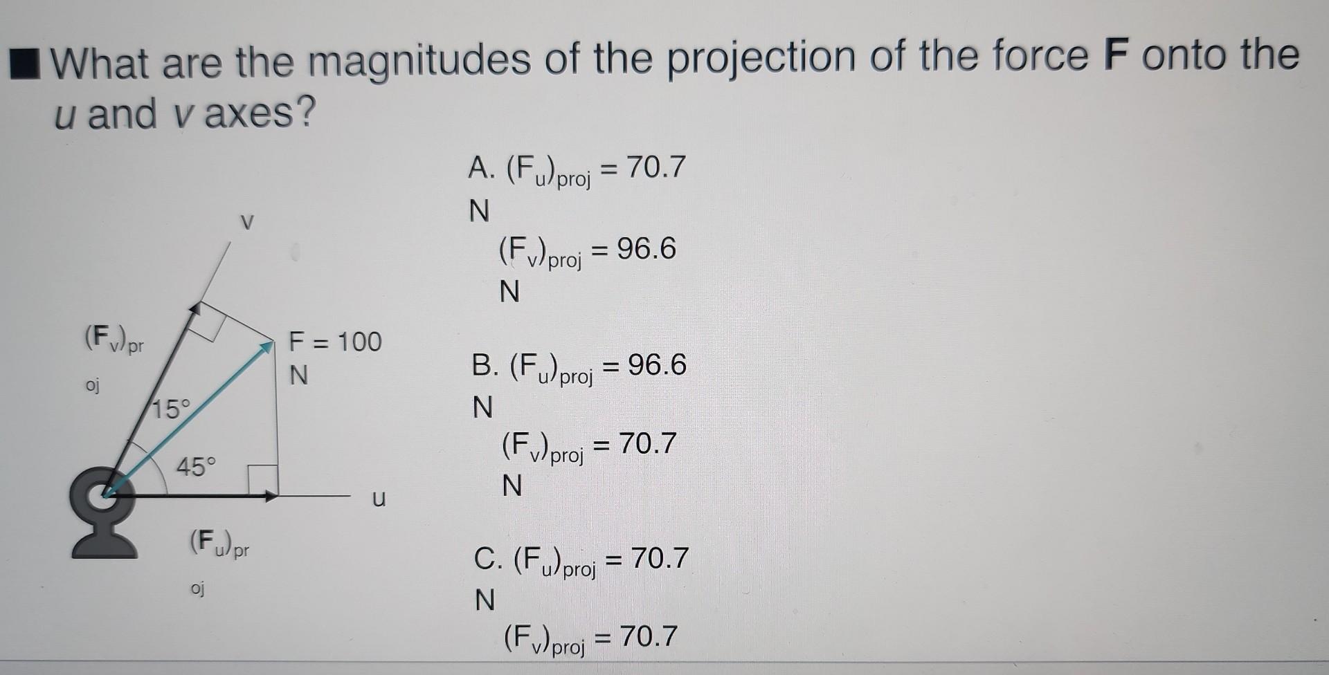 Solved What Are The Magnitudes Of The Projection Of The