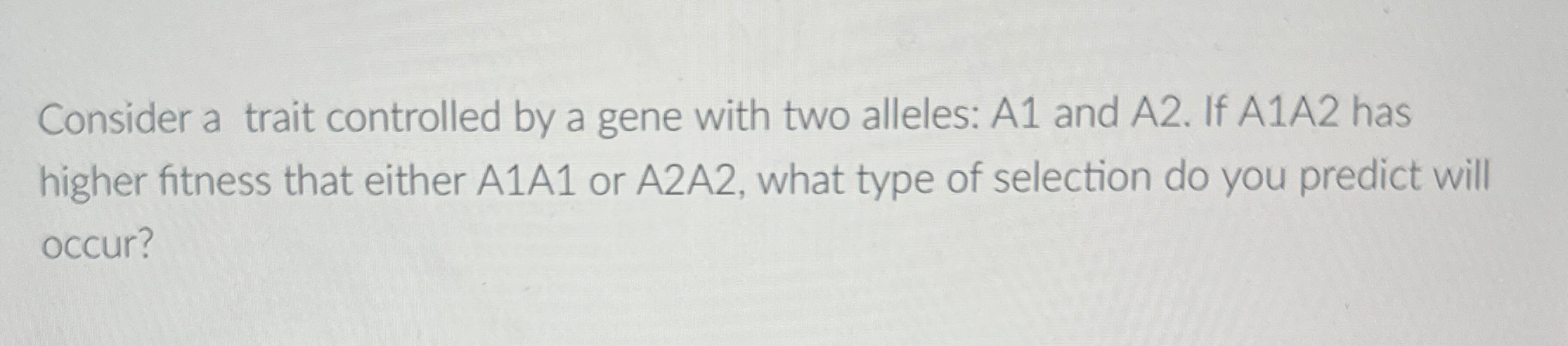 Solved Consider a trait controlled by a gene with two | Chegg.com