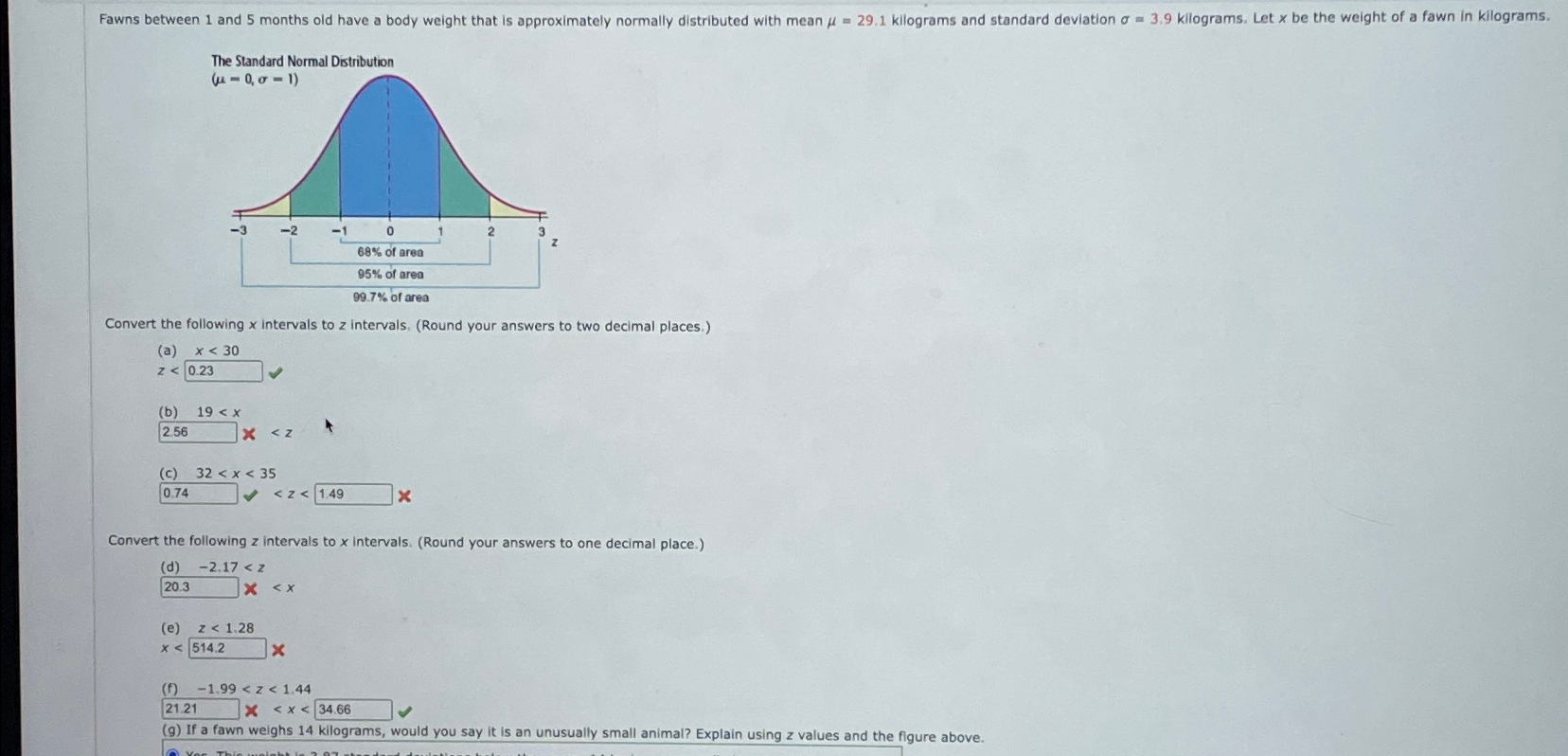 Solved Convert the following x intervals to z intervals, | Chegg.com Solved Convert the following x intervals to z intervals, | Chegg.com