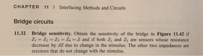 Solved CHAPTER 11 | Interfacing Methods and Circuits Bridge | Chegg.com