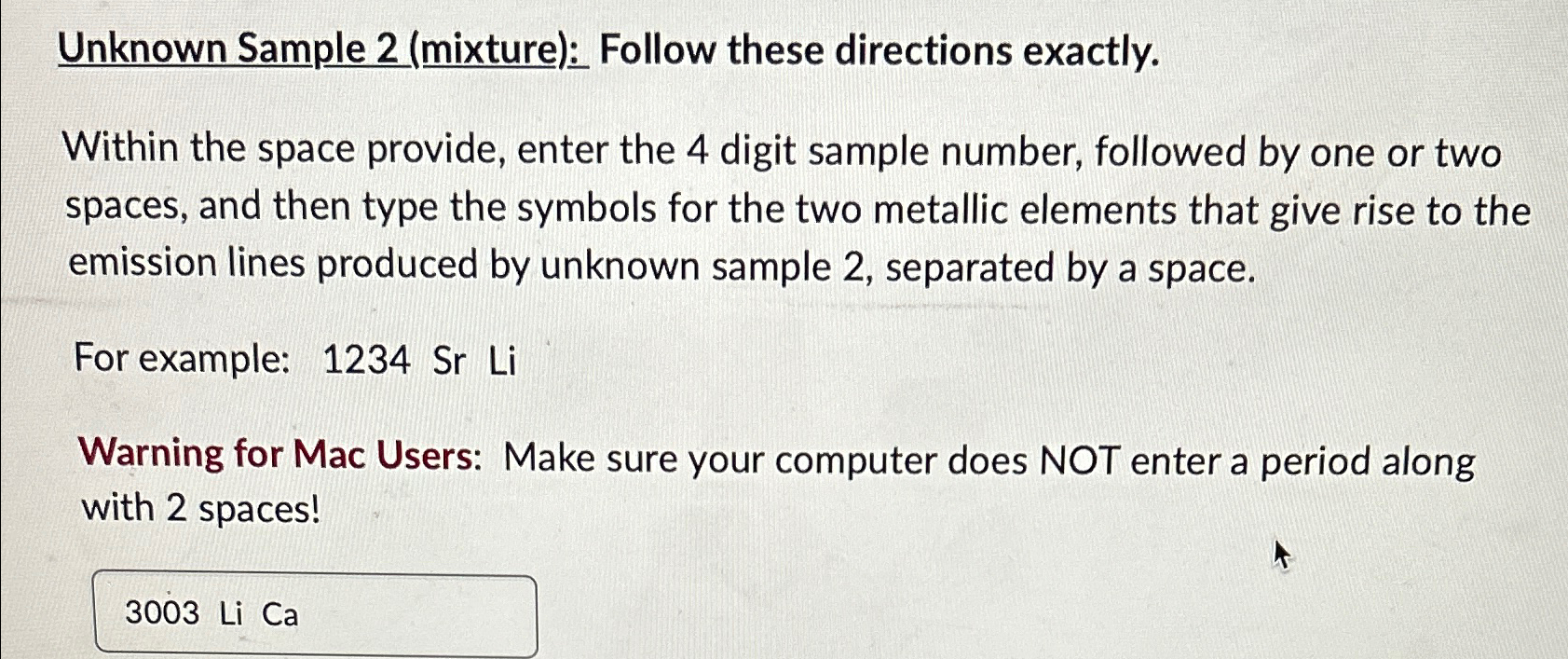 Solved Unknown Sample 2 (mixture): Follow these directions | Chegg.com