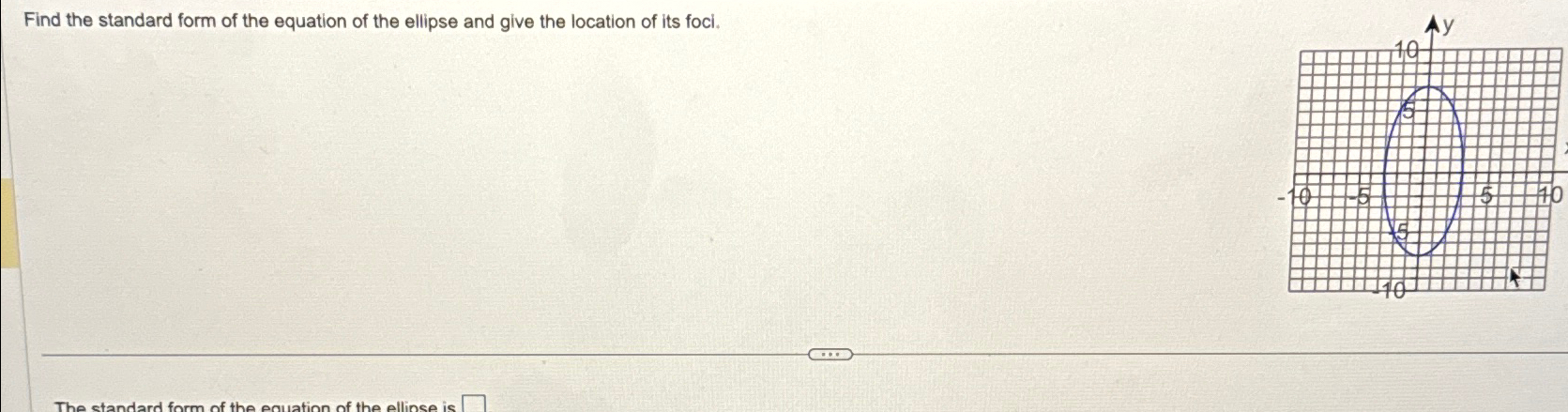 Solved Find the standard form of the equation of the ellipse | Chegg.com