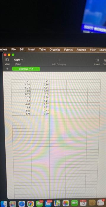Solved The accomponying data file contains 10 observatons | Chegg.com