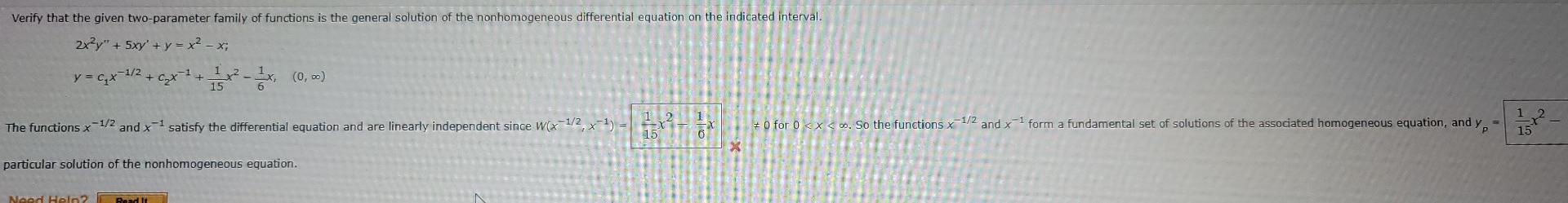 Solved Verify that the given two-parameter family of | Chegg.com