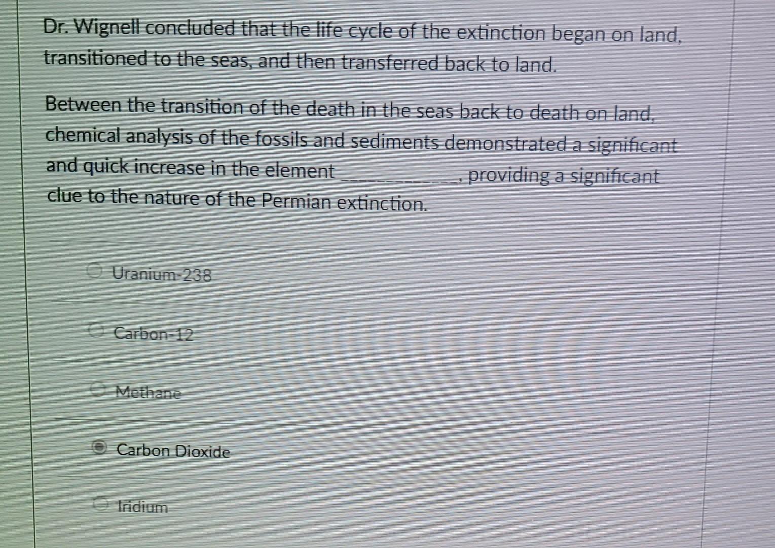 Solved According to work done by Dr. Michael Rampino of New | Chegg.com