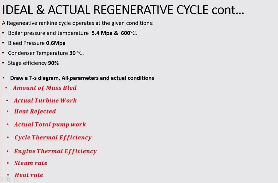 Solved IDEAL & ACTUAL REGENERATIVE CYCLE cont... A | Chegg.com