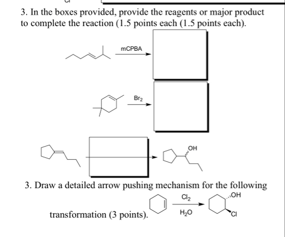 Solved Rank eacgIn the boxes provided, provide the reagents | Chegg.com