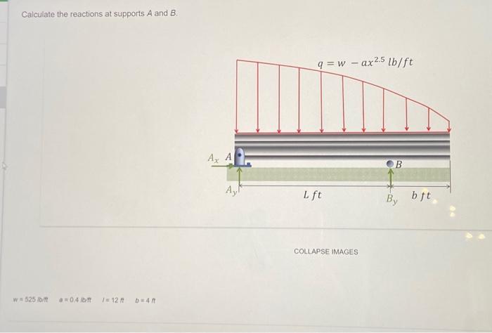 Solved Calculate the reactions at supports A and B. COLLAPSE | Chegg.com