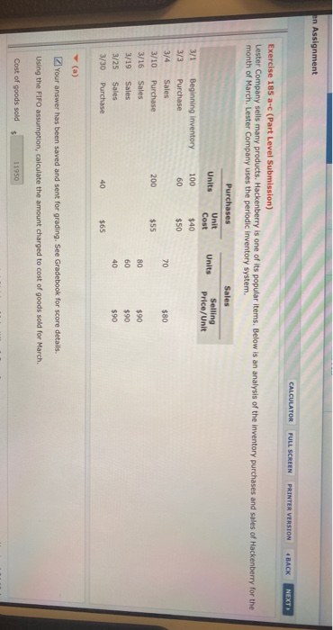 Solved en Assignment CALCULATOR FULL SCREEN PRINTER VERSION | Chegg.com