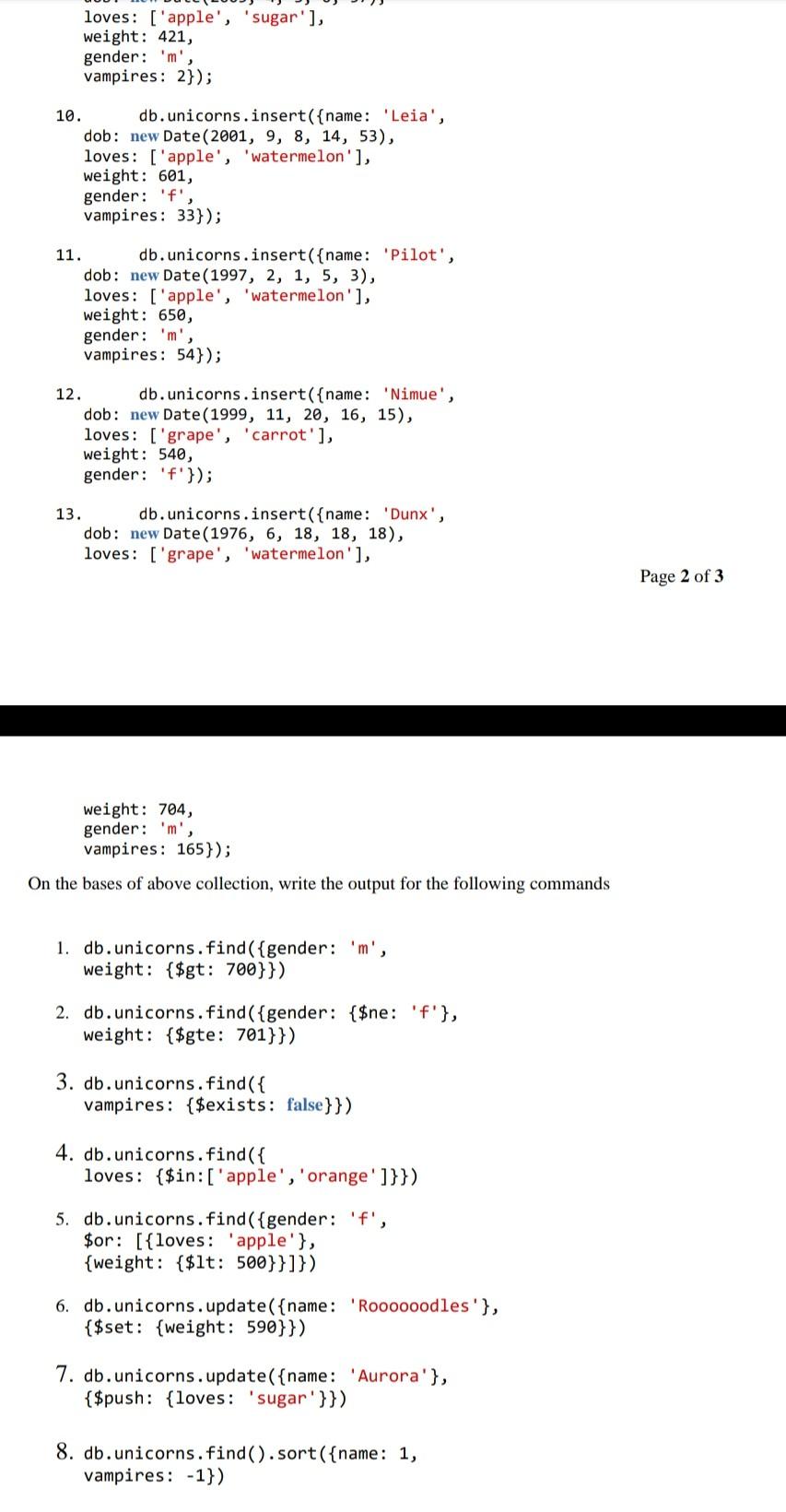 Solved To populate your database, following commands are | Chegg.com