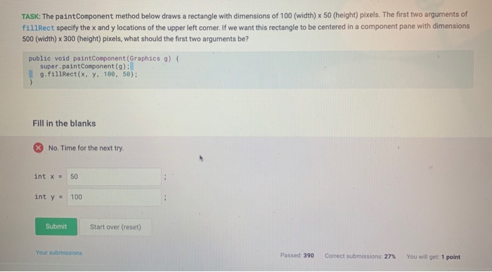 Solved The following paintComponent method below draws a | Chegg.com