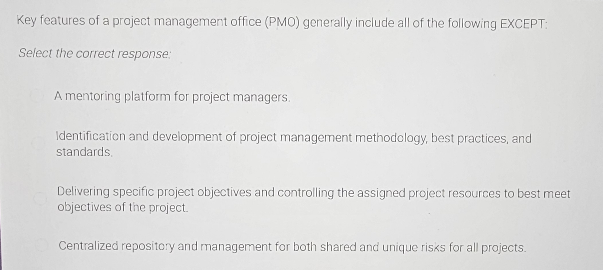 Solved Key features of a project management office (PMO) | Chegg.com