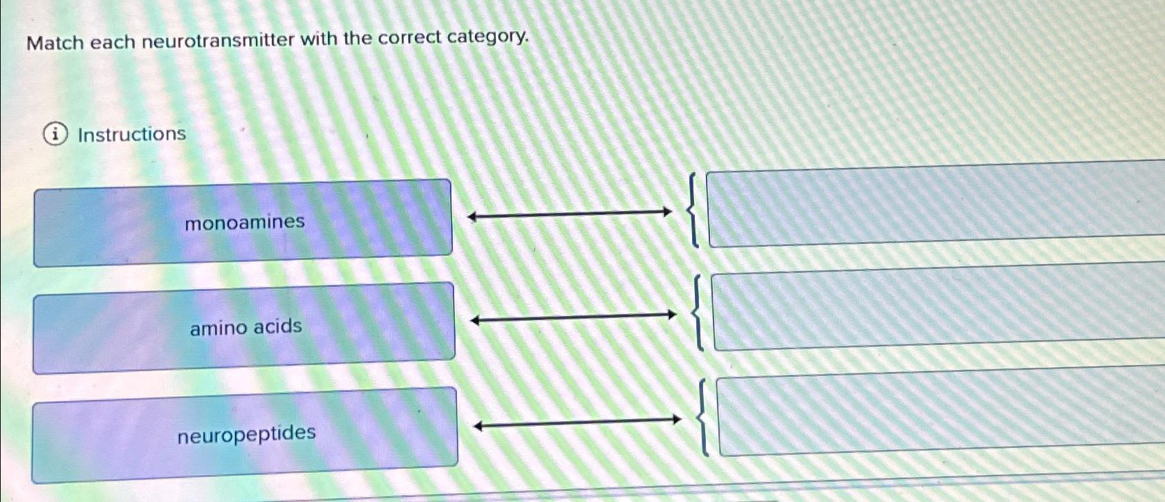 Solved Match each neurotransmitter with the correct | Chegg.com