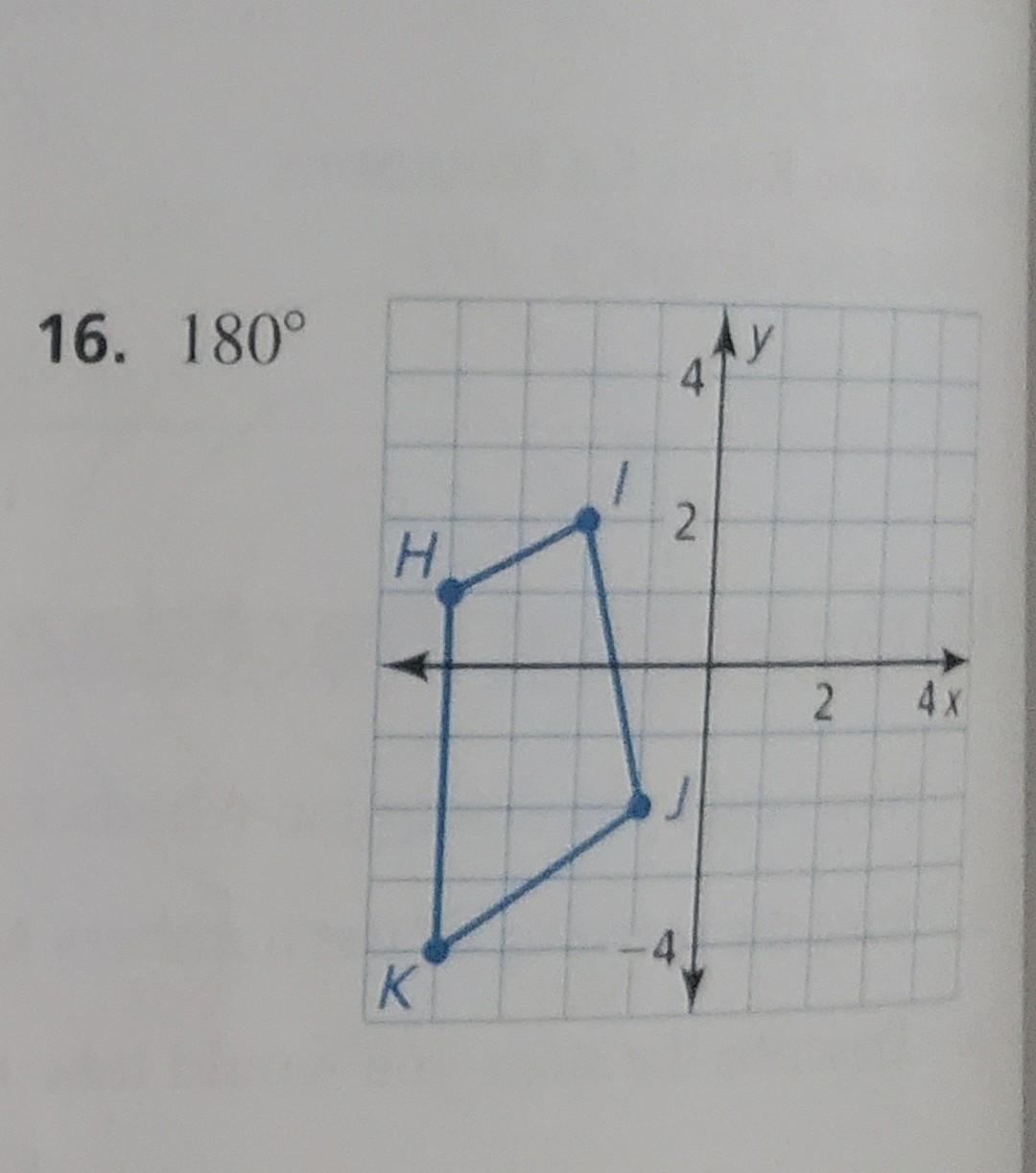 Solved Graph the polygon and its image after a rotation of | Chegg.com
