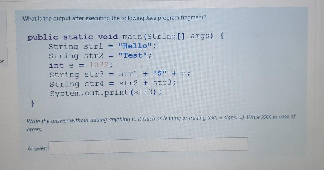 Solved What is the output after executing the following Java | Chegg.com