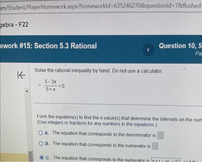Solve the rational inequality by hand. Do not use a | Chegg.com