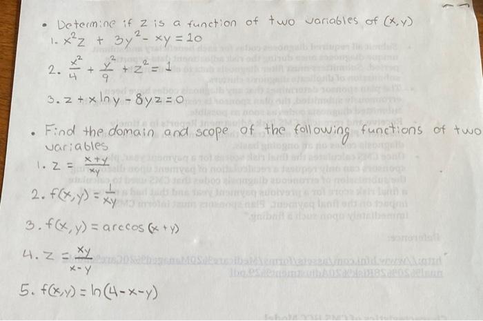 Solved Parte I: Determine si z es una función de dos | Chegg.com