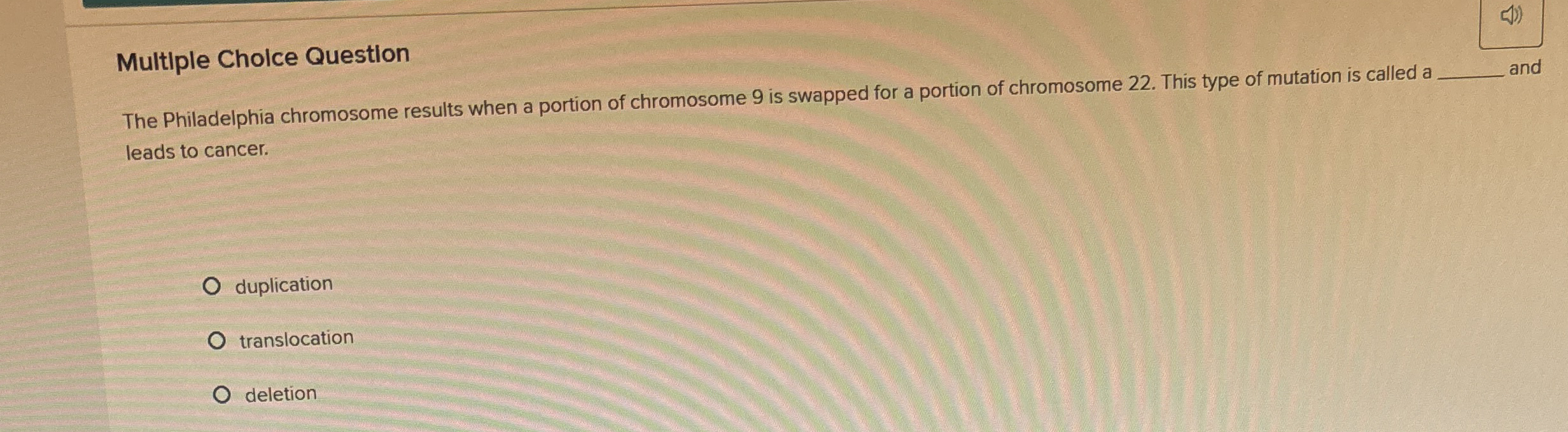 Solved Multiple Cholce QuestionThe Philadelphia chromosome | Chegg.com