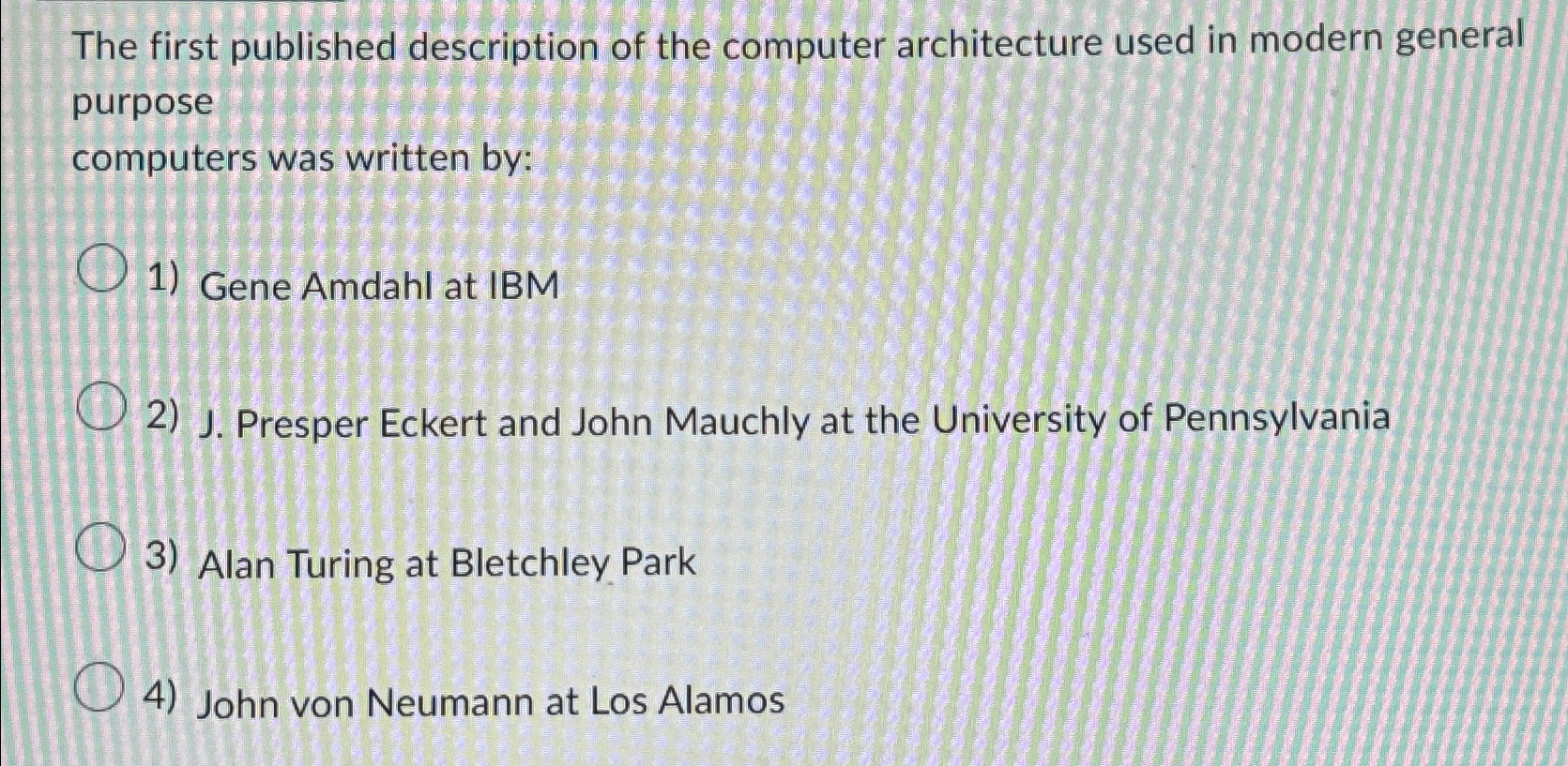 Solved The first published description of the computer | Chegg.com