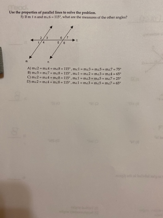 Solved Use the properties of parallel lines to solve the | Chegg.com