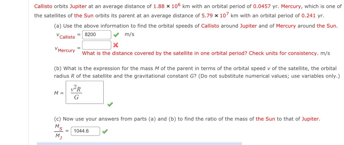 Solved Callisto orbits Jupiter at an average distance of | Chegg.com