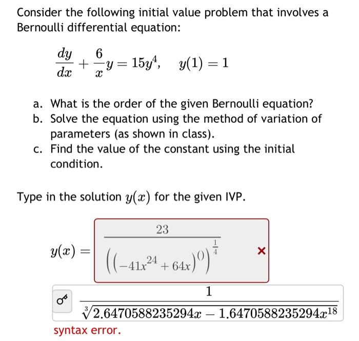 Solved Consider the following initial value problem that | Chegg.com