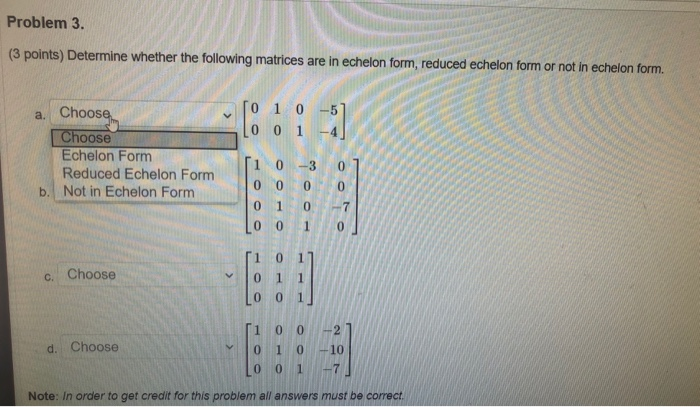 Solved Problem 3. (3 points) Determine whether the following | Chegg.com