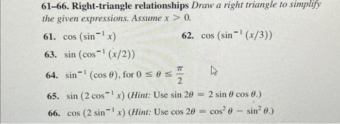 Solved #65 Right-triangle relationships Draw a right | Chegg.com