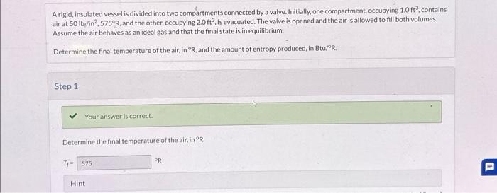 Solved A rigid, insulated vessel is divided into two | Chegg.com