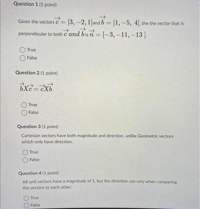 Solved Given the vectors c=[3,−2,1] and b=[1,−5,4], the the | Chegg.com
