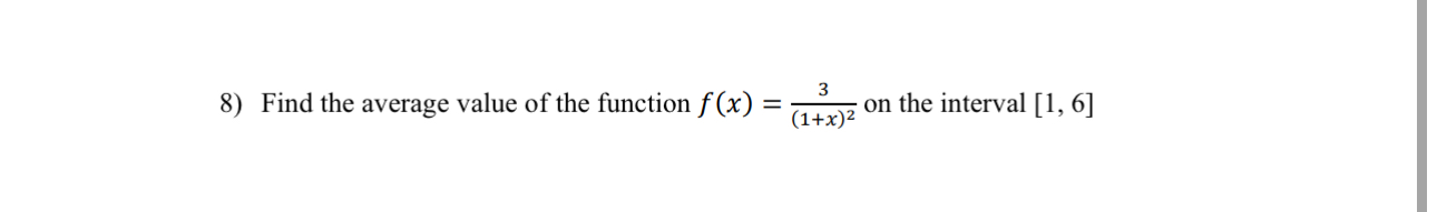 Find the average value of the function f(x)=3(1+x)2 | Chegg.com