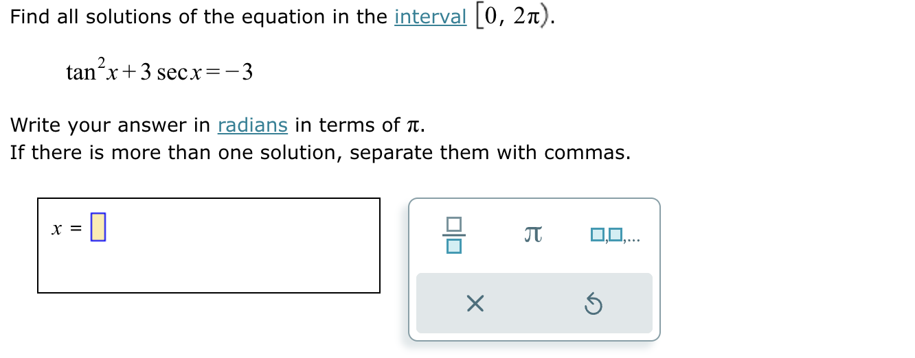 Solved Find all solutions of the equation in the interval | Chegg.com