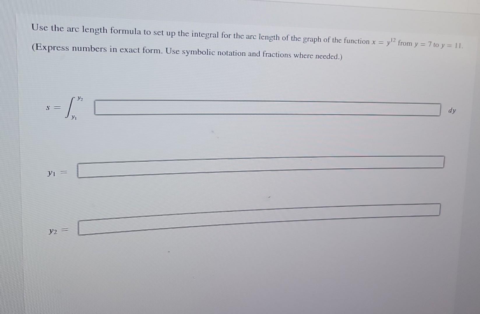 Solved Use the arc length formula to set up the integral for | Chegg.com