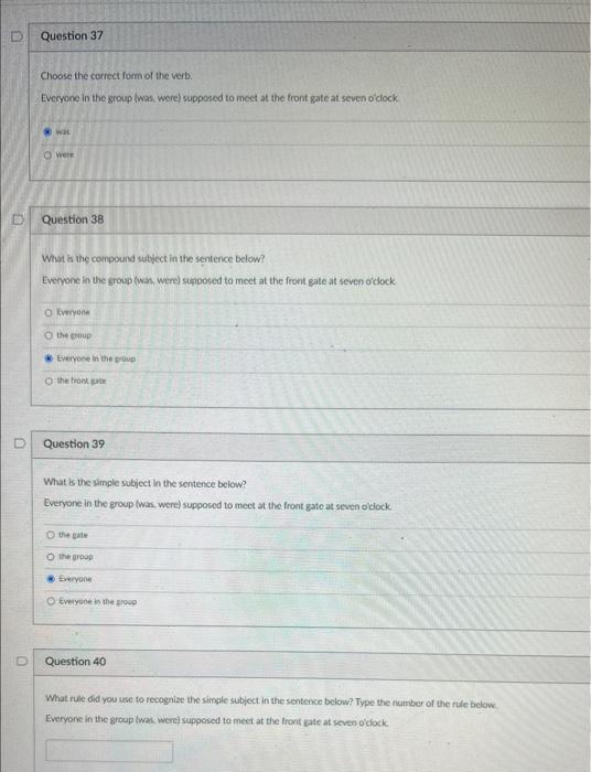 Choose the correet form of the verb. Evenyone in the | Chegg.com