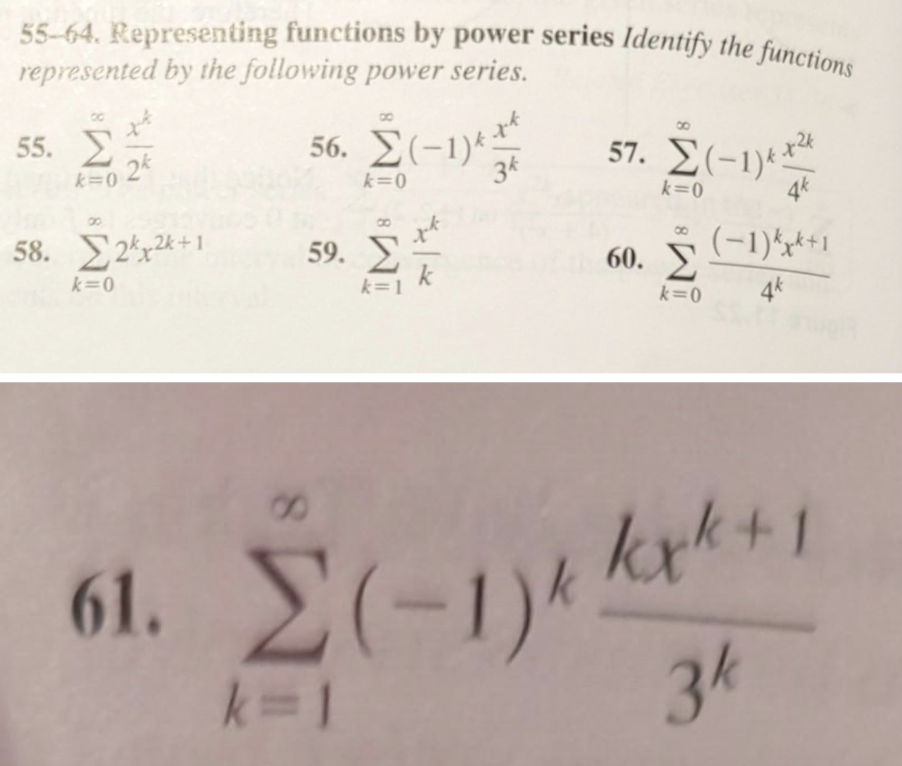 Solved 55-64. Representing functions by power series | Chegg.com