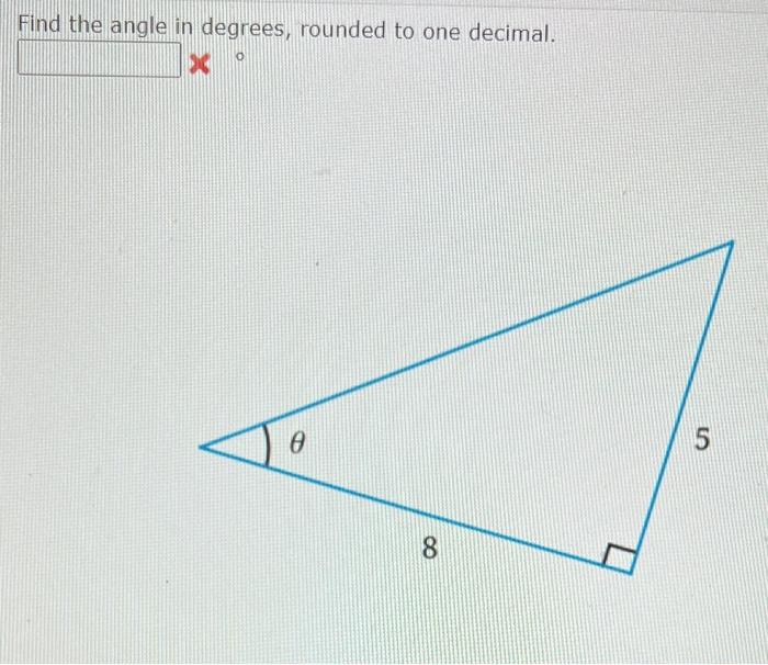 Solved Find the angle in degrees, rounded to one decimal. 20 | Chegg.com