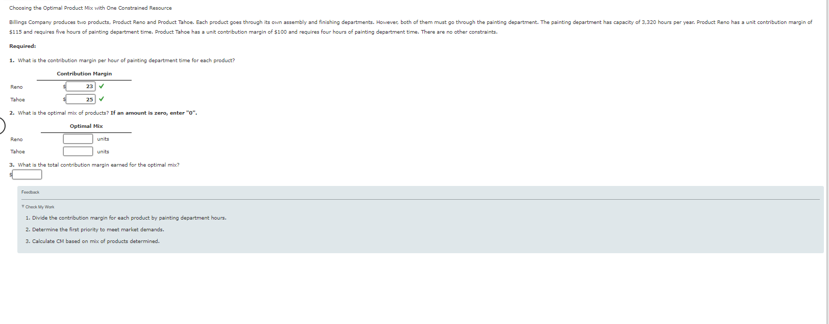 Solved Choosing the Optimal Product Mix with One Constrained | Chegg.com
