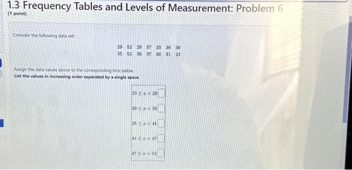 Solved 1.3 Frequency Tables and Levels of Measurement: | Chegg.com