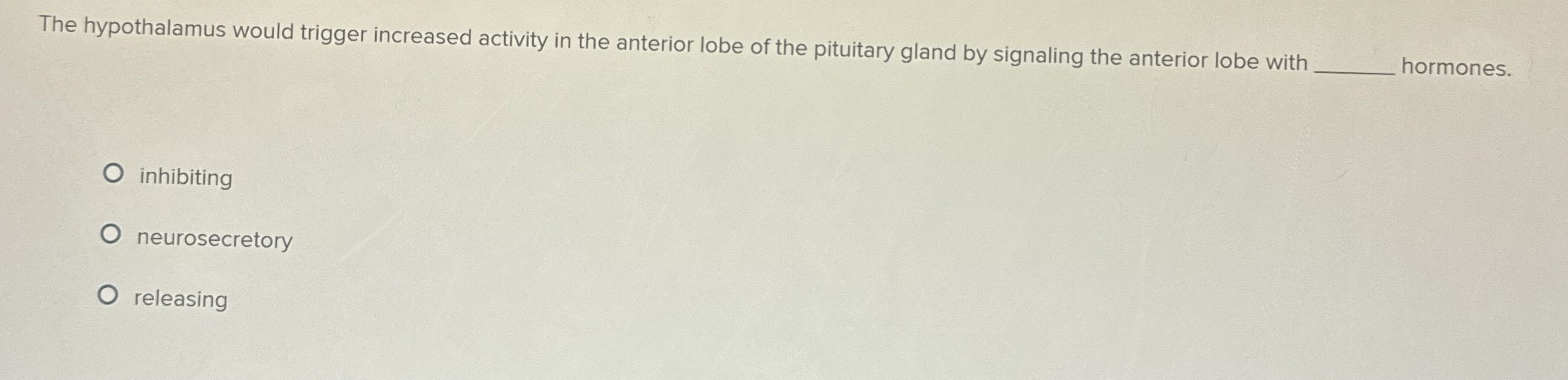 Solved The hypothalamus would trigger increased activity in | Chegg.com