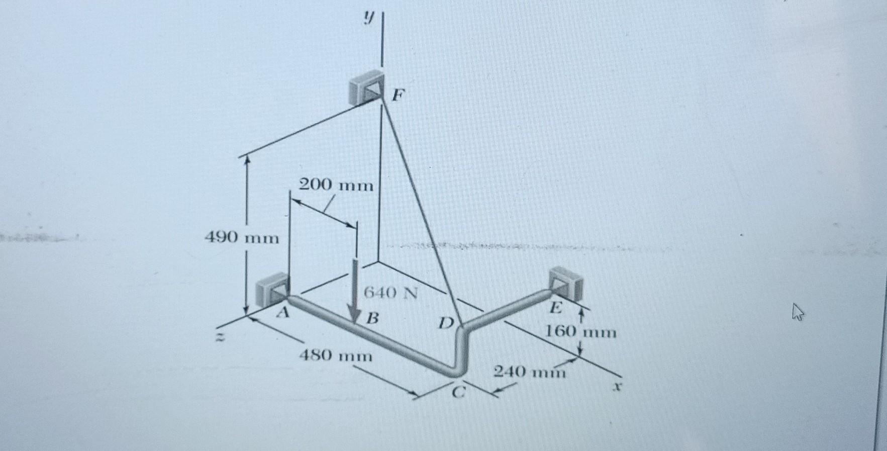 Solved QUESTION 1 The pipe ACDE is supported by | Chegg.com