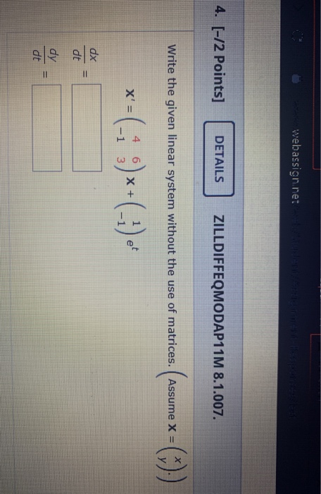 Solved webassign net 4. [-/2 Points] DETAILS | Chegg.com